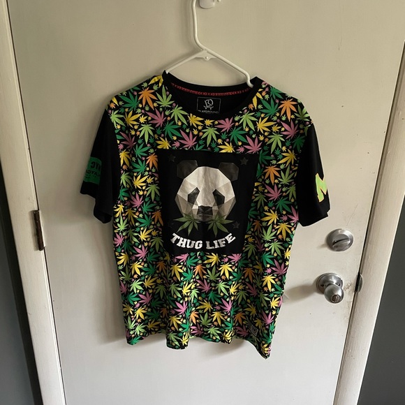 playground by Koodoo | Shirts | Thug Life Panda And Pot Leaf Tee Shirt ...